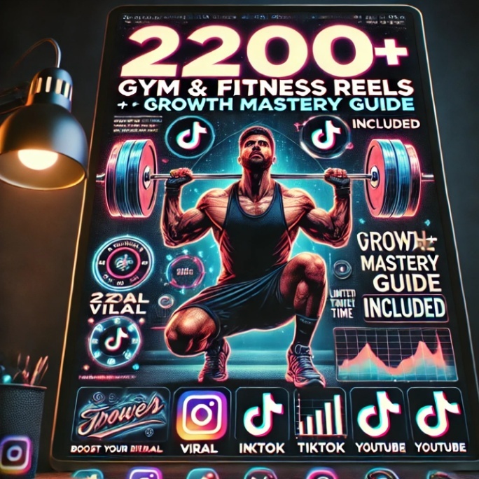 2200+ Gym & Fitness Reels Bundle + Growth Mastery Guide