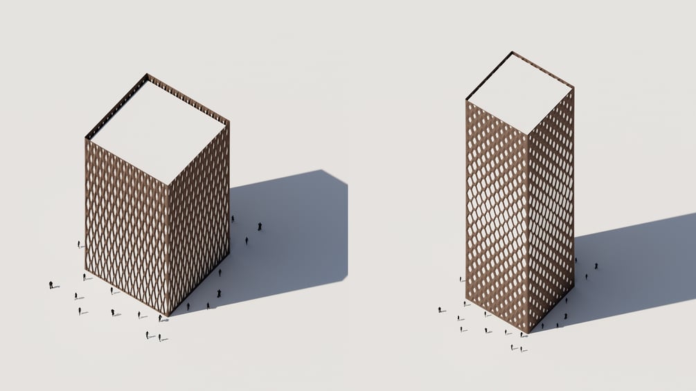 Hexagon Pattern Facade Tower Rhino Grasshopper File