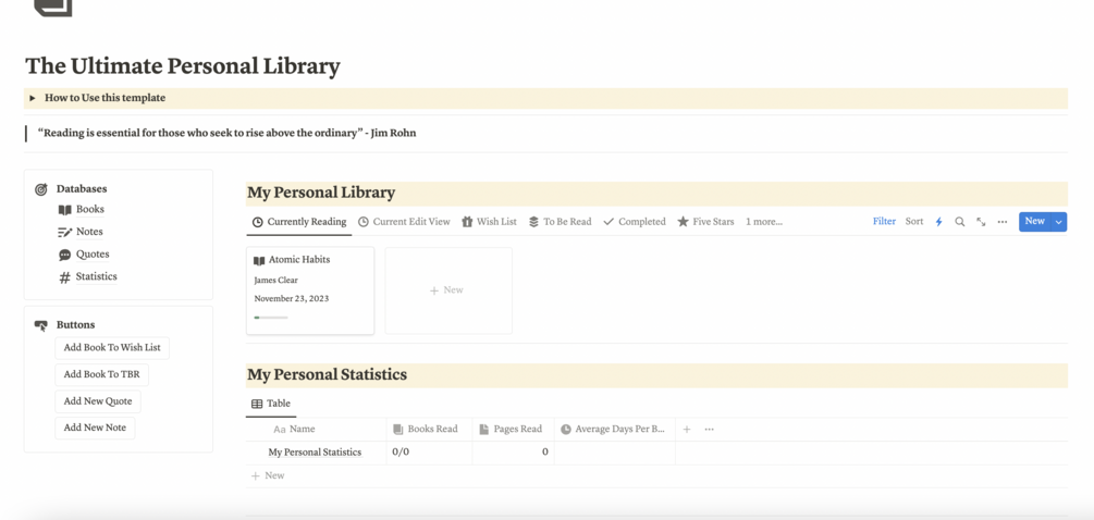 The Ultimate Personal Library (Notion Template)
