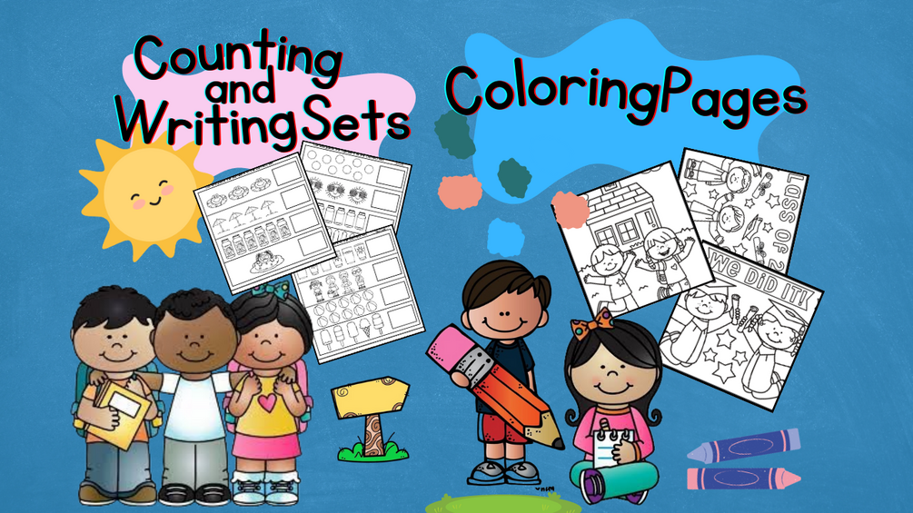 Counting Numbers and Coloring Books Bundle - Pre Homeschool Teacher ...