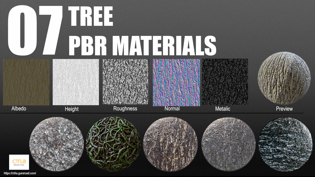 Tree Vol-12 PBR Materials Pack