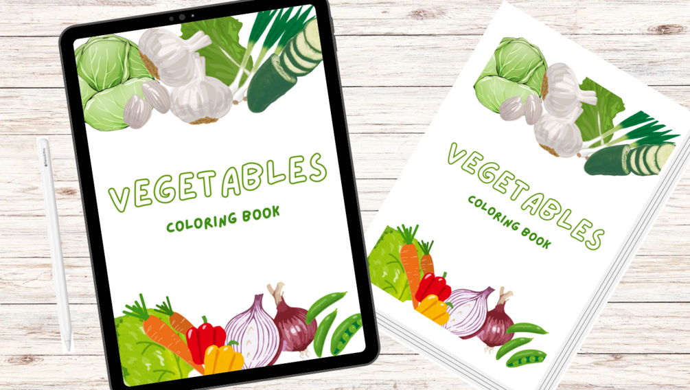 Vegetables coloring book
