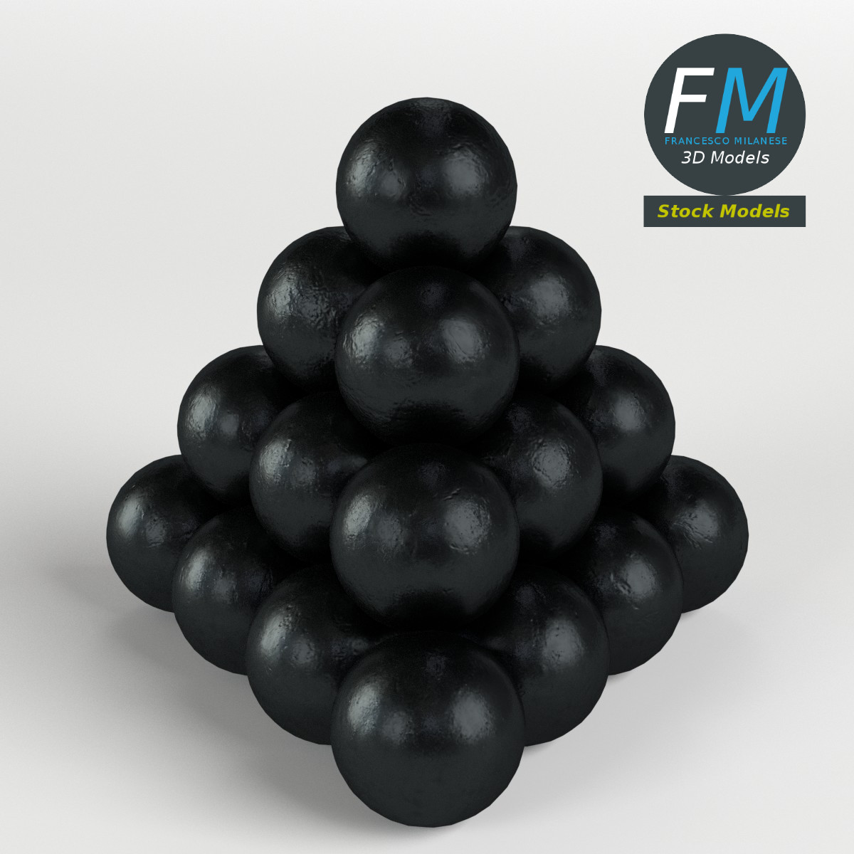 3D MODEL - Cannonballs stack 2