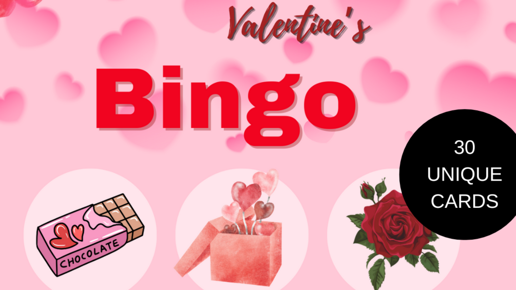 Valentine's Day 30 Bingo Cards Set