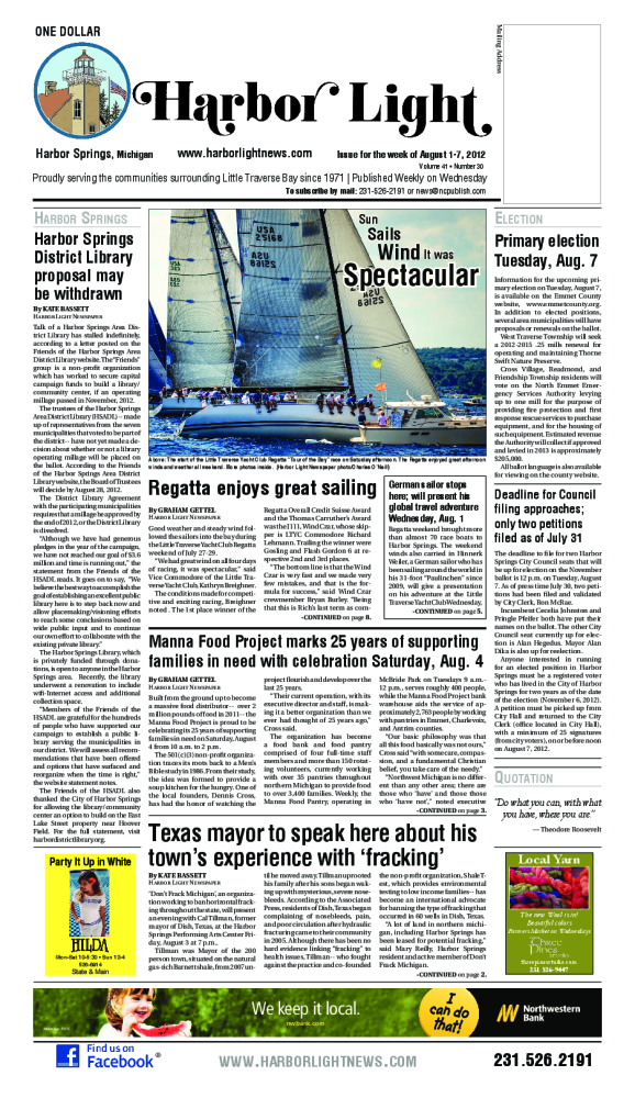 Harbor Light Newspaper, Aug. 1, 2012