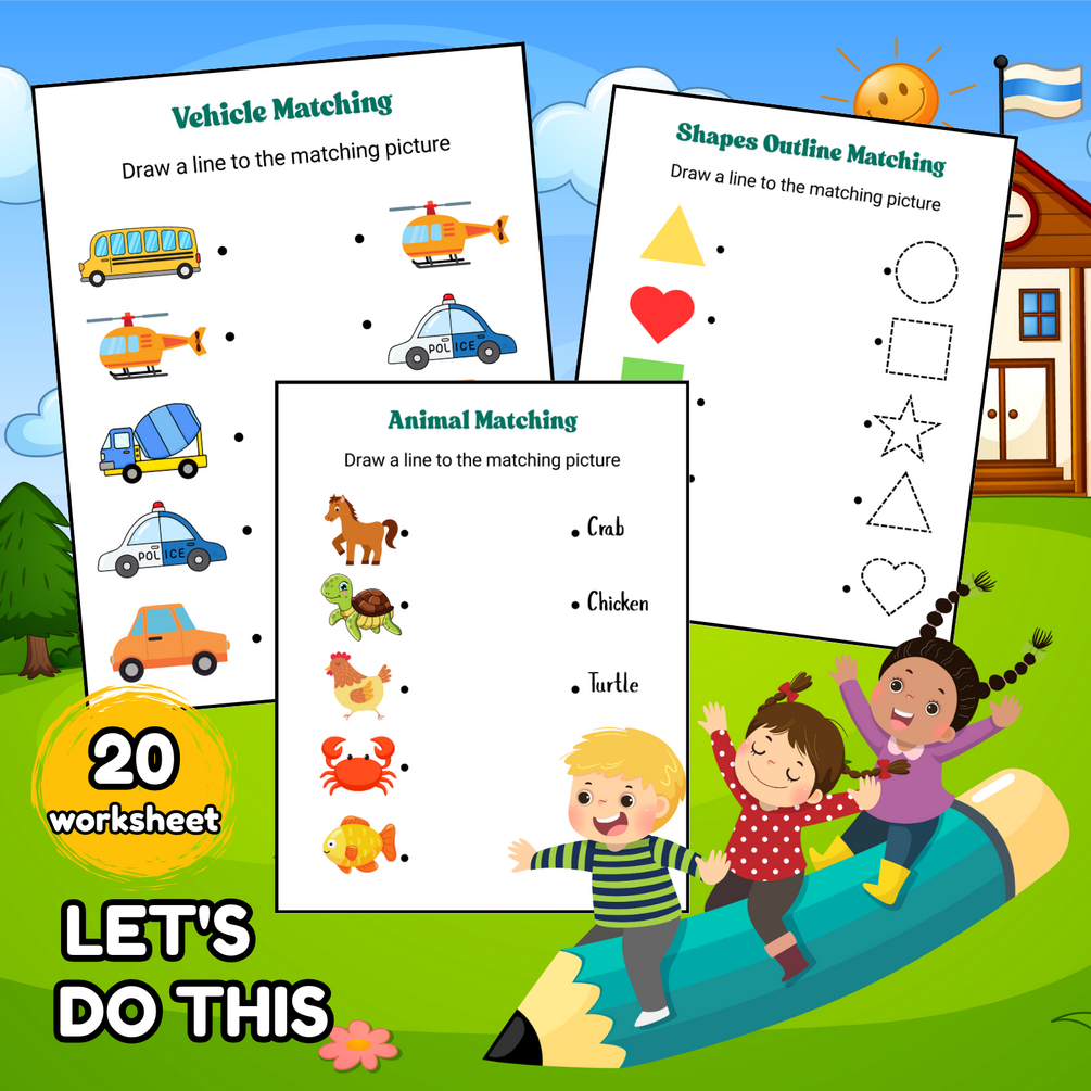 20 Matching Worksheet for Kids