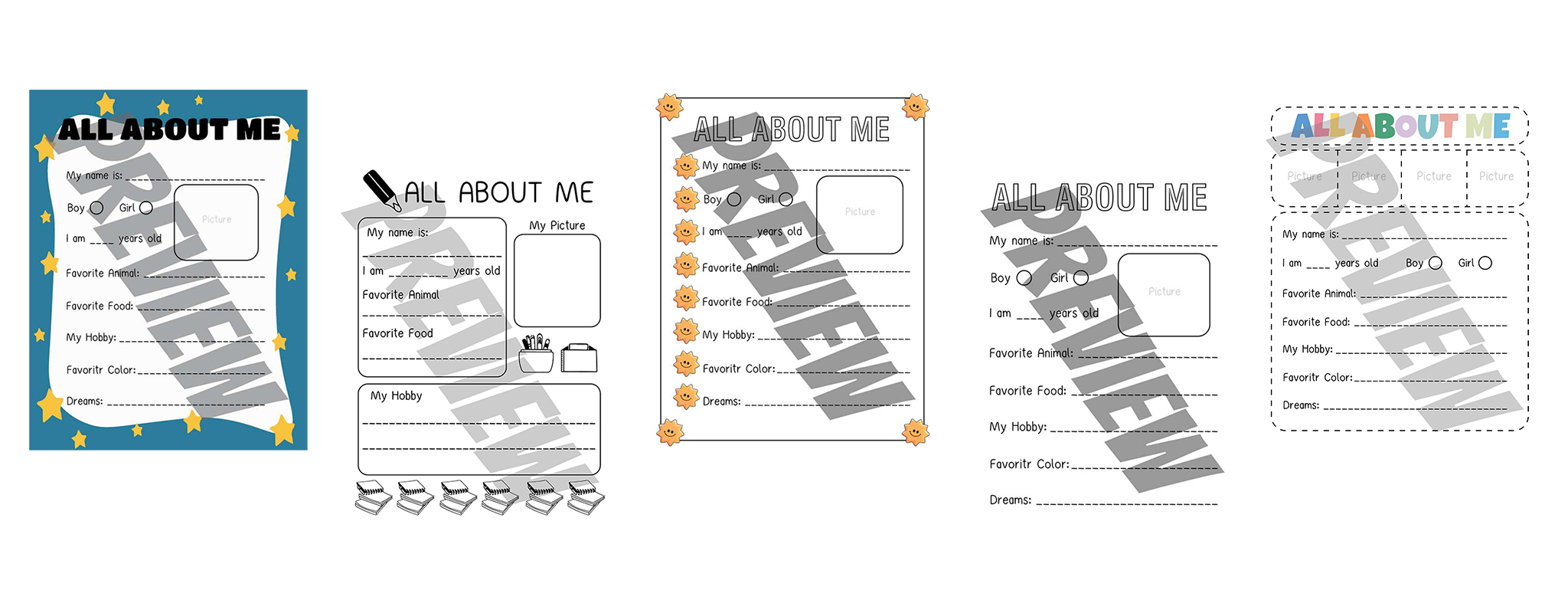 All About Me Back to School Pack | Fun First Week Activities for Kids