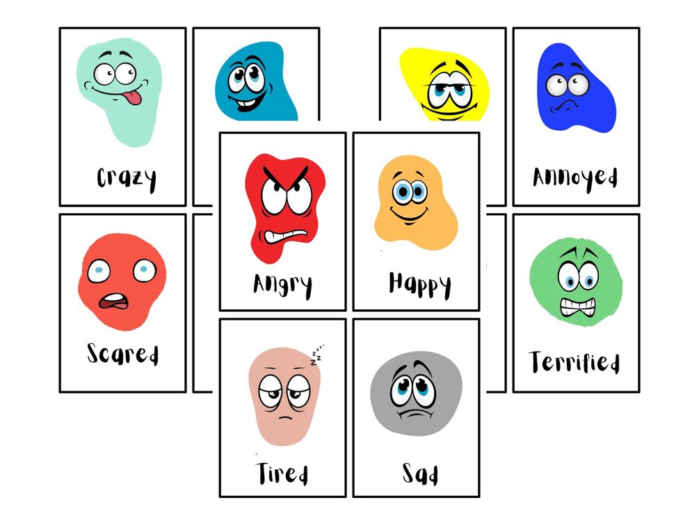 Emotion Flashcards Feelings, Feelings Cards, Emotions Cards, Social ...