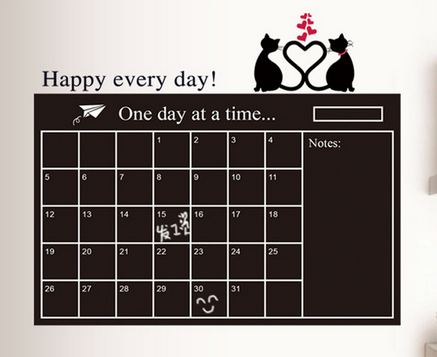 calendar wall stickers Removable Blackboard Sticker Craft Home ...