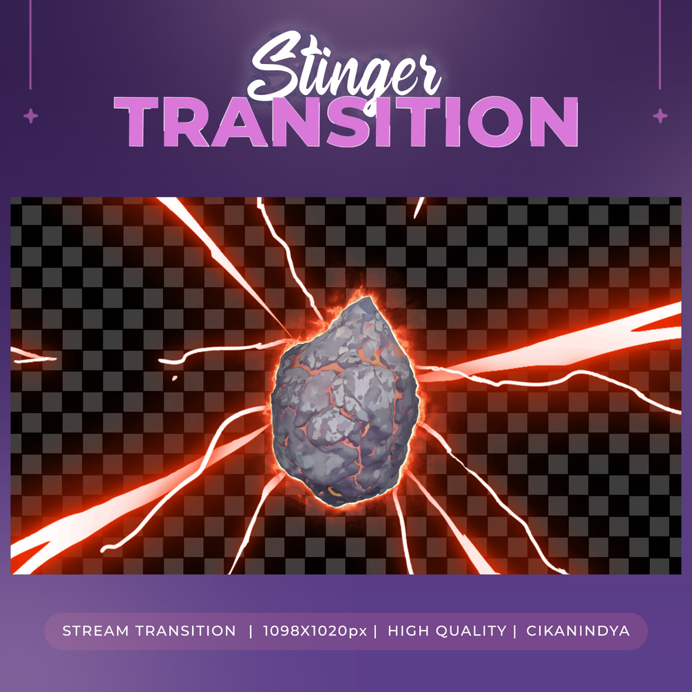 Animated Stinger Transition Meteor Impact | Fiery Explosion Overlay for ...