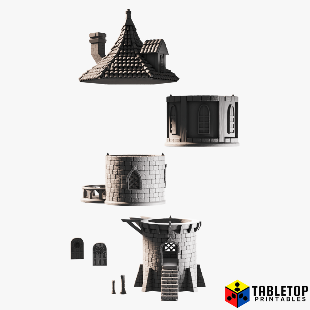 Medieval Fantasy Wizard Tower - Digital STL Files