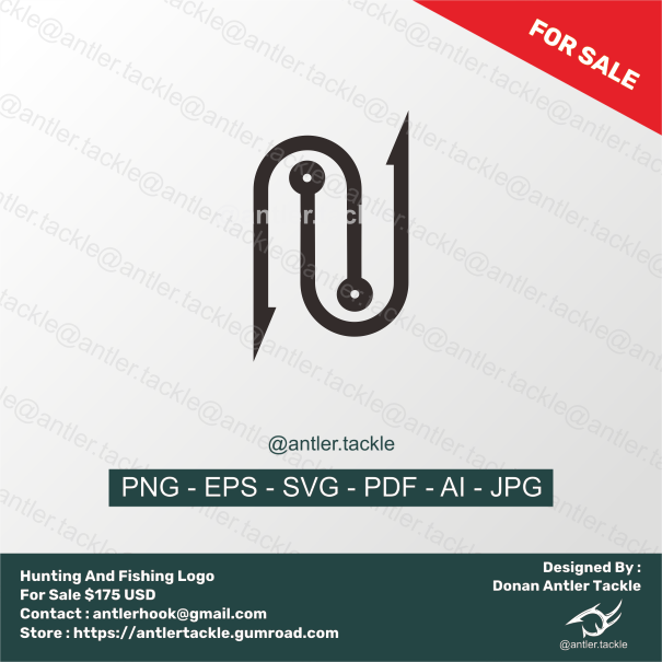 N Letter Hook Fishing Logo Designed By Donan Antler Tackle