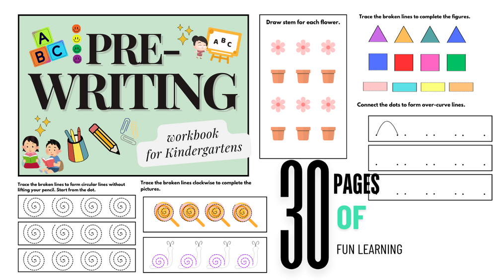 Pre-Writing Workbook for Kindergartens