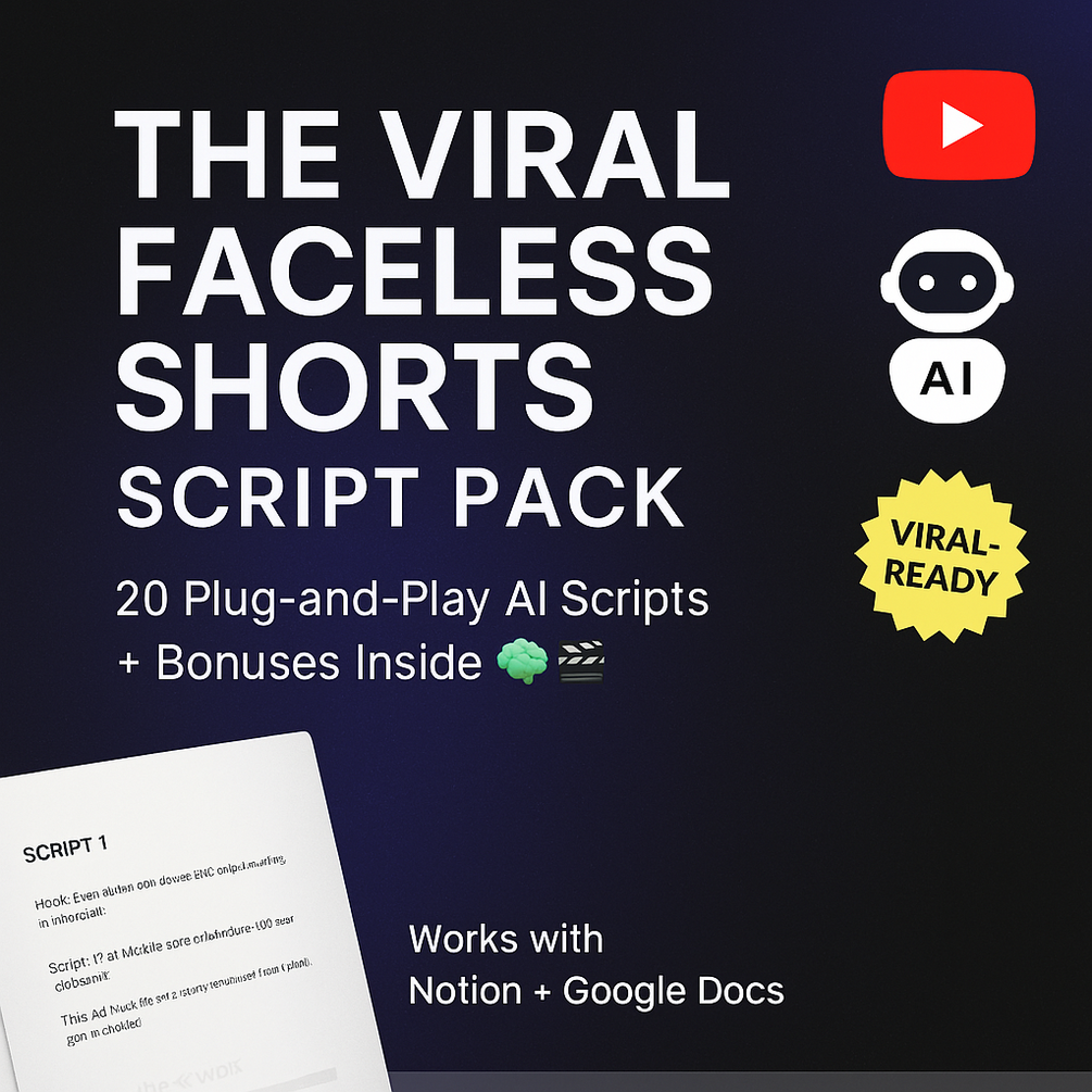 Viral Faceless Shorts Script Pack: 20 AI Hooks That Explode Views