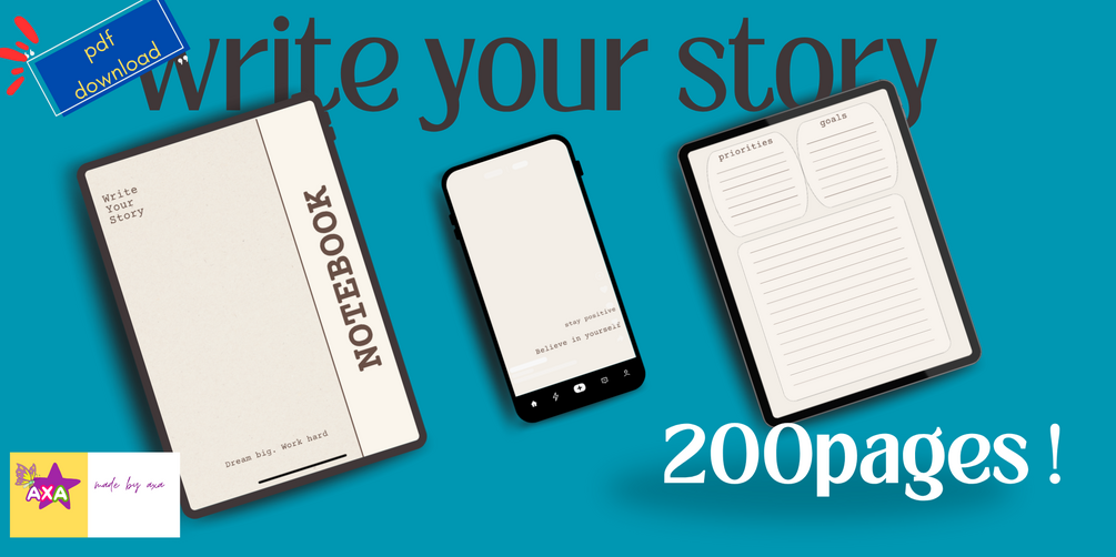 Minimalist Digital Notebook – Write Your Story (PDF)