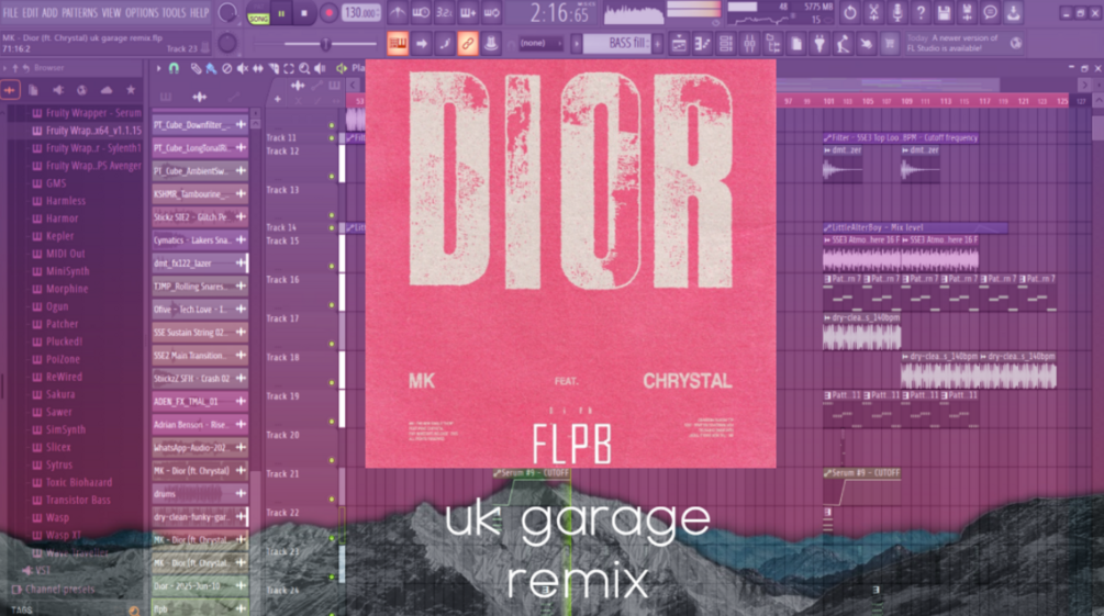 MK - Dior (ft. Chrystal) Uk Garage Remix in FL Studio (FLP/STEMS)