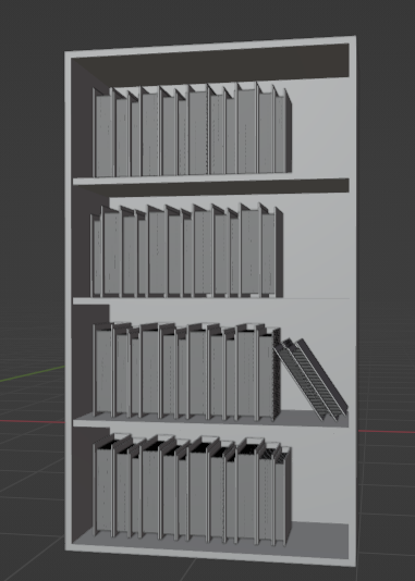 blender bookshelf model