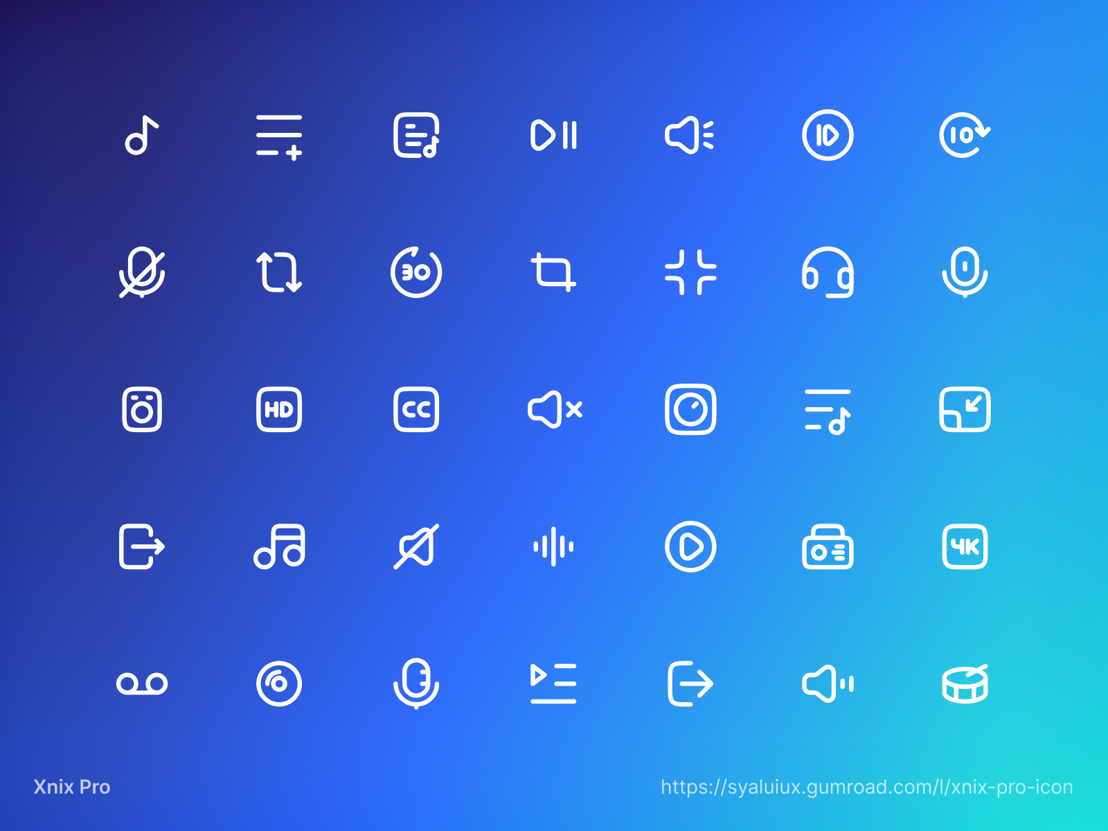 Multimedia icons - Xnix Pro Pack - Akshay Syal