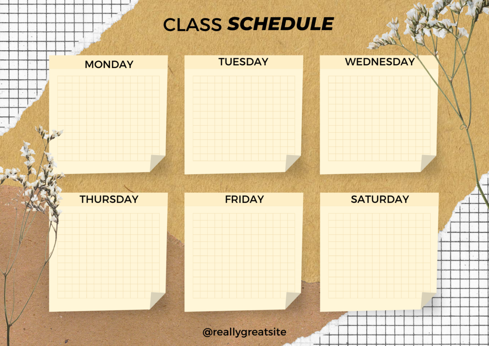 Brown and Pink class schedule