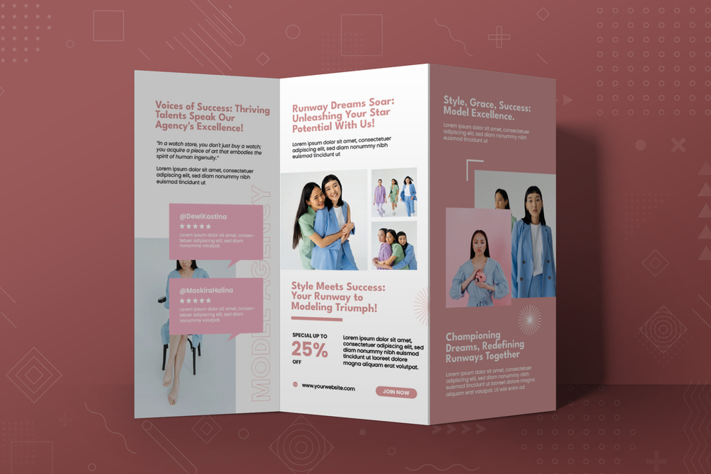 Model Agency Trifold Brochure