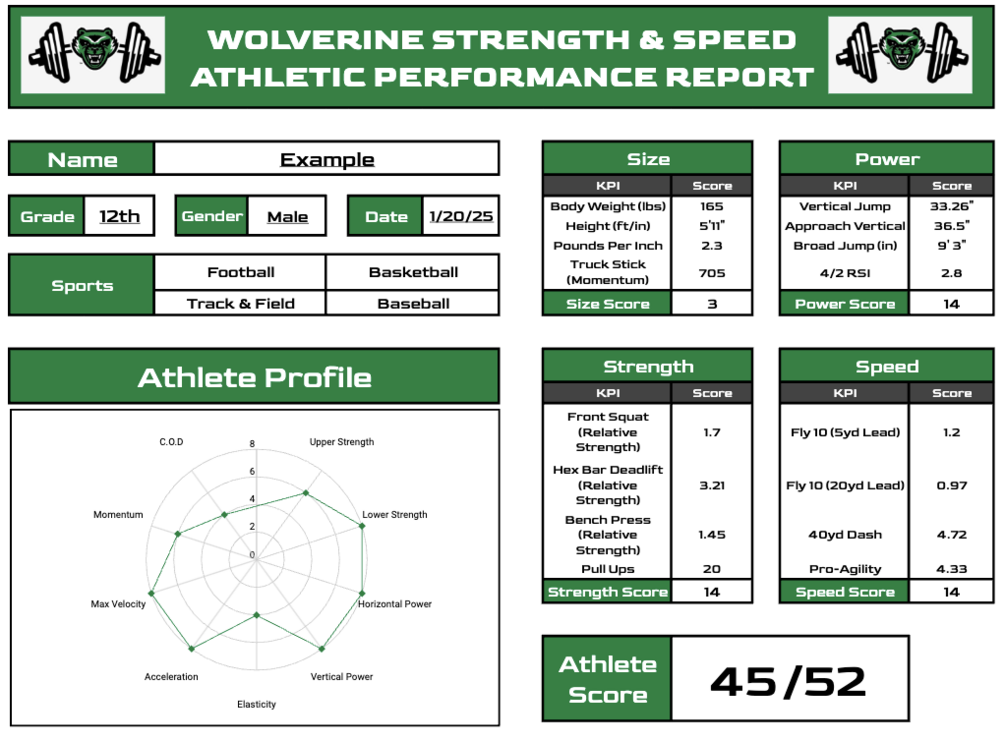 Athletic Performance Report
