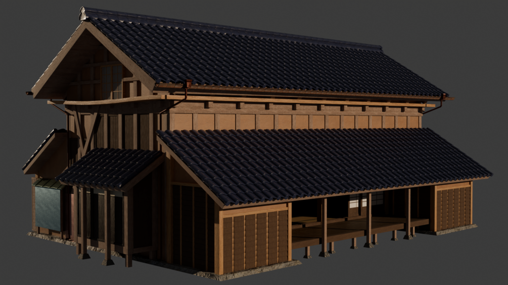 3D model│A traditional Japanese house with an engawa🛖│縁側のある伝統的な日本家屋│ ...