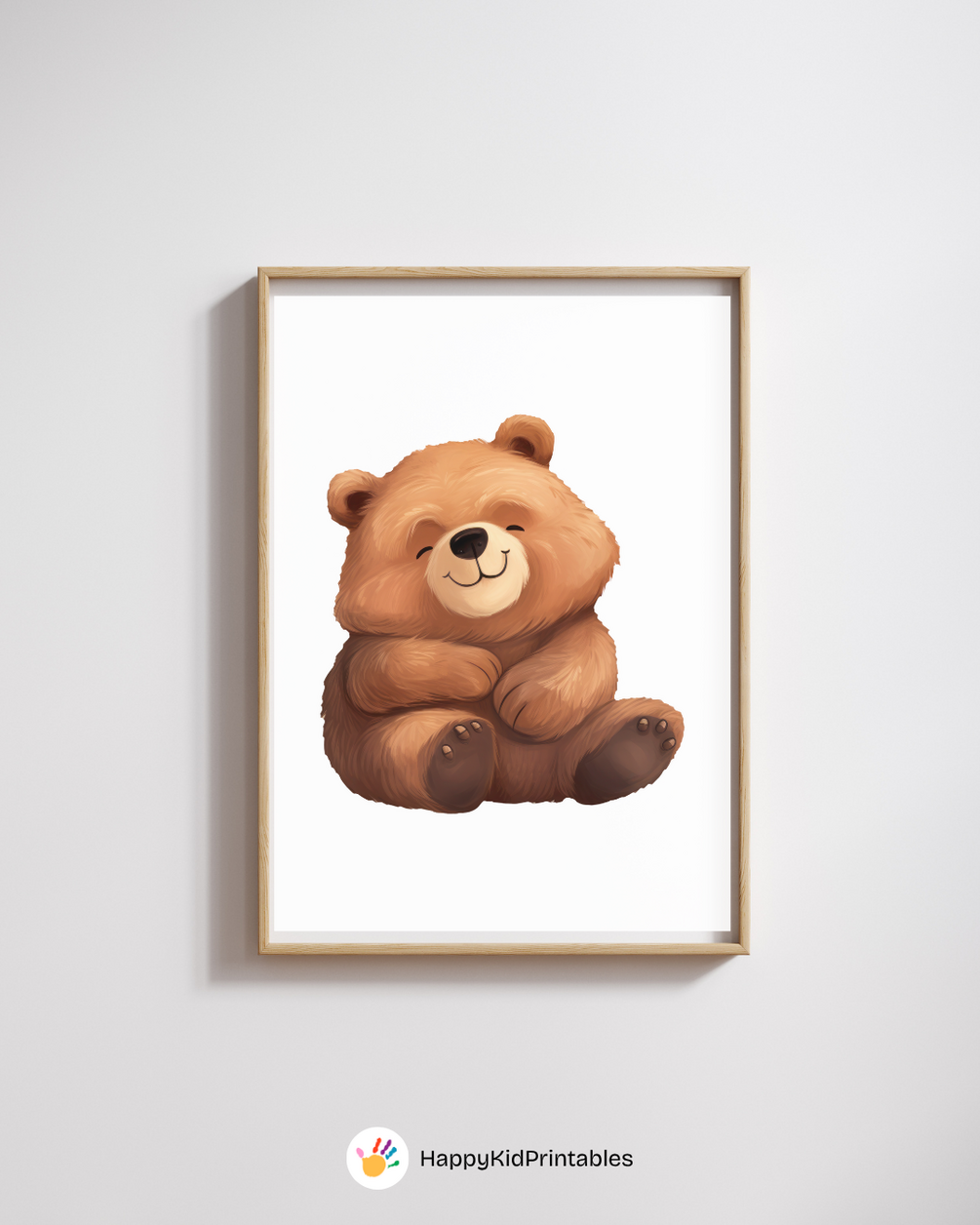 Cute Bear – Cute Printable Wall Art (3 Sizes, CMYK, Instant Download)