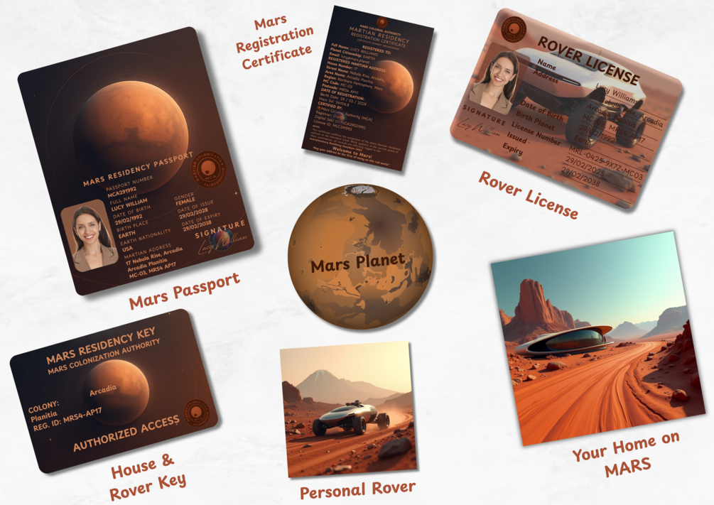 Get Your Mars Planet Citizenship, Personalise Kit Includes: 4k Your ...