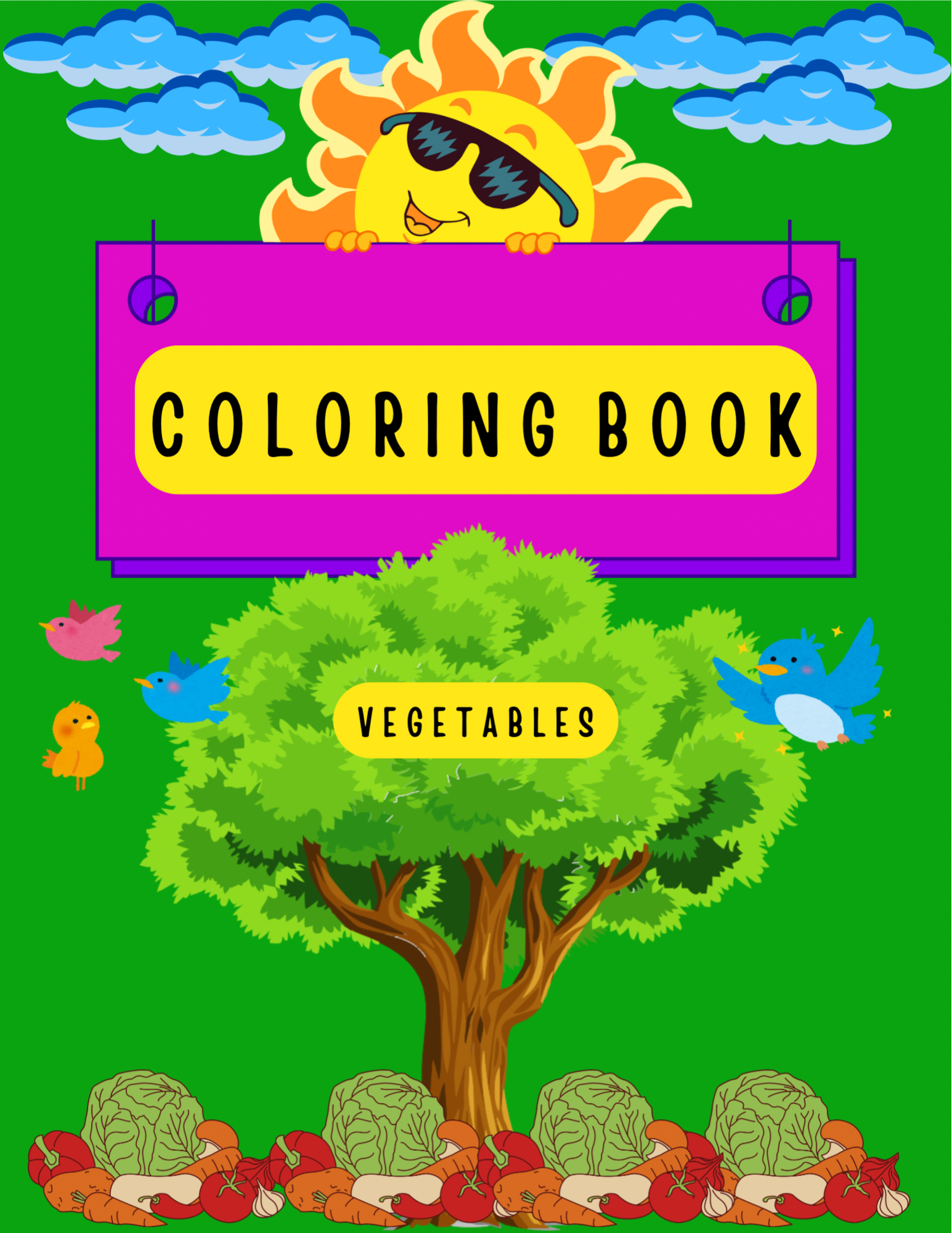 COLORING BOOK - VEGETABLES ( editable and printable to canva )