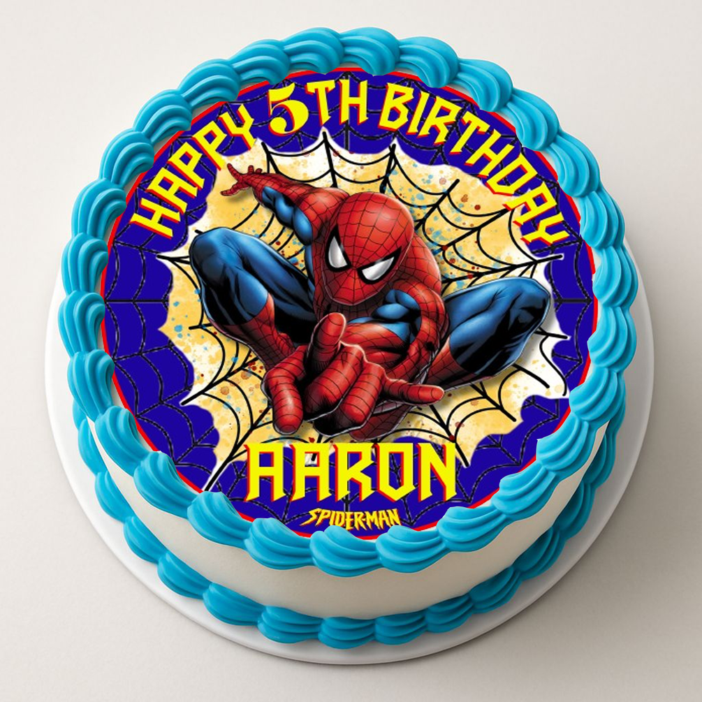 spiderman editable round topper, perfect for edible topper