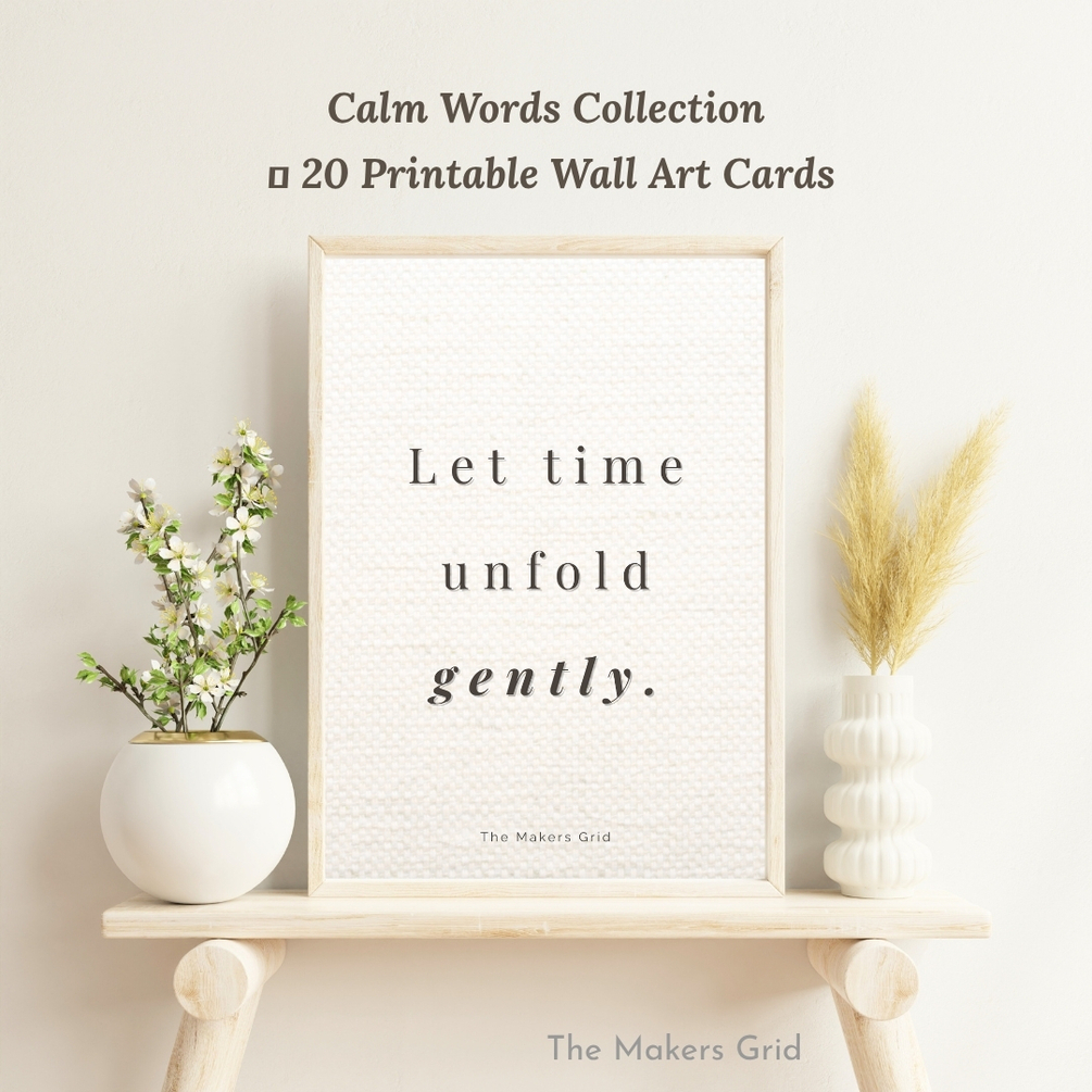 Calm Words Collection - 20 Printable Wall Art Cards