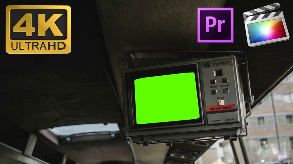 TV in Tourist Bus - Green Screen Footage 4K