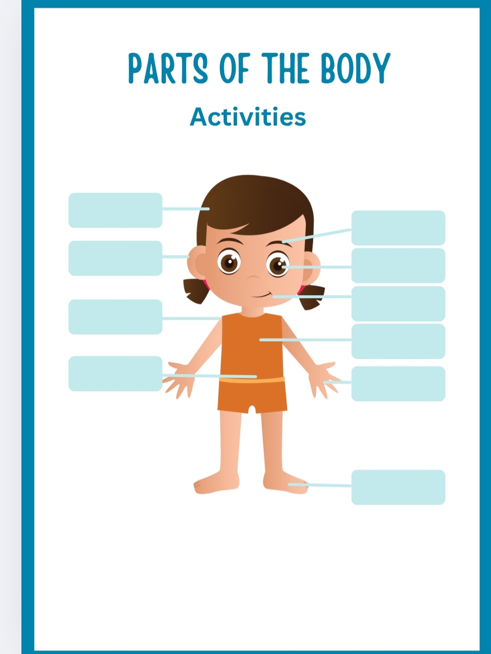 Digital Parts of the Body Activity Book