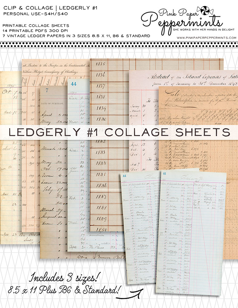 Ledgerly #1 | Ledger Collage Papers