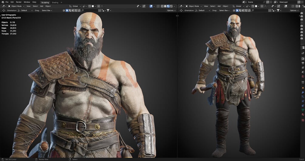 GOW-Character Modeling with Blender 3.4