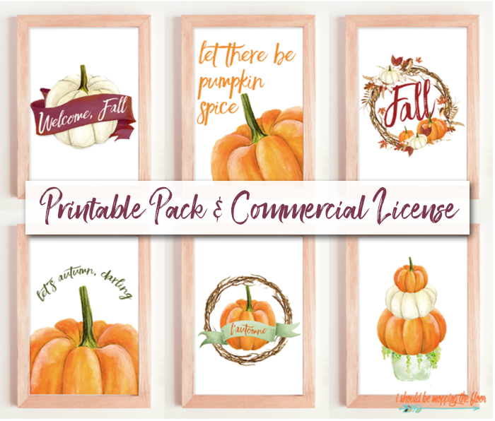 Commercial Pack & License: Six Pumpkin Printables