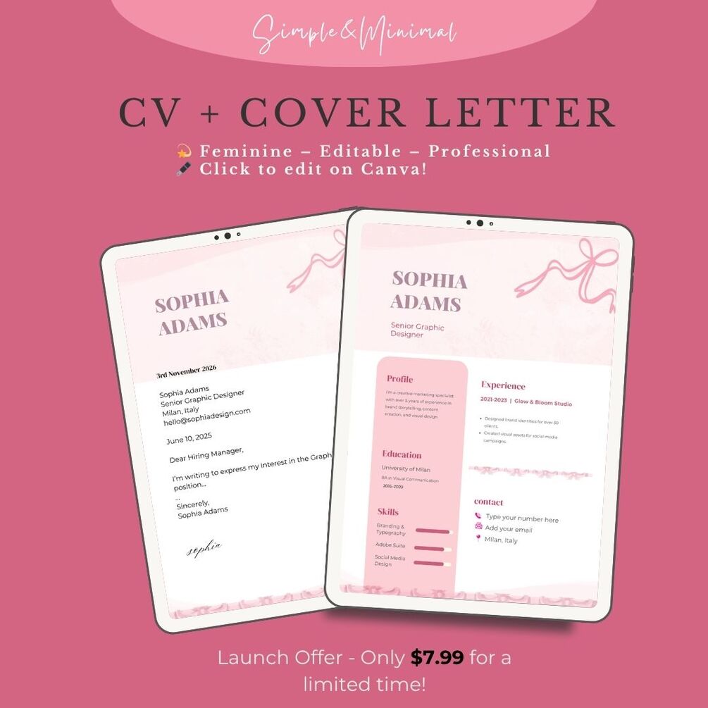 Modern Feminine CV Template