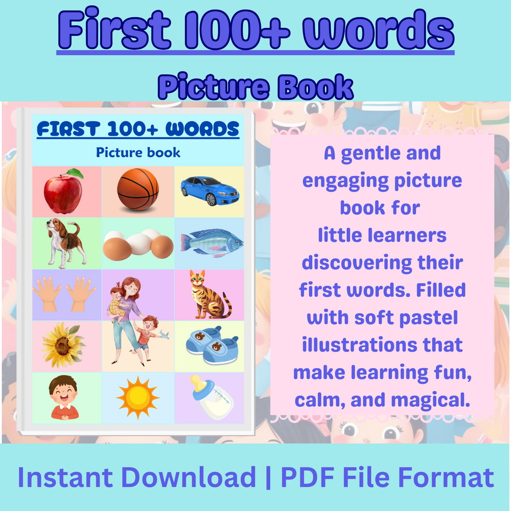 First 100 Words Picture Book for Baby and Toddlers | Pastel Early ...