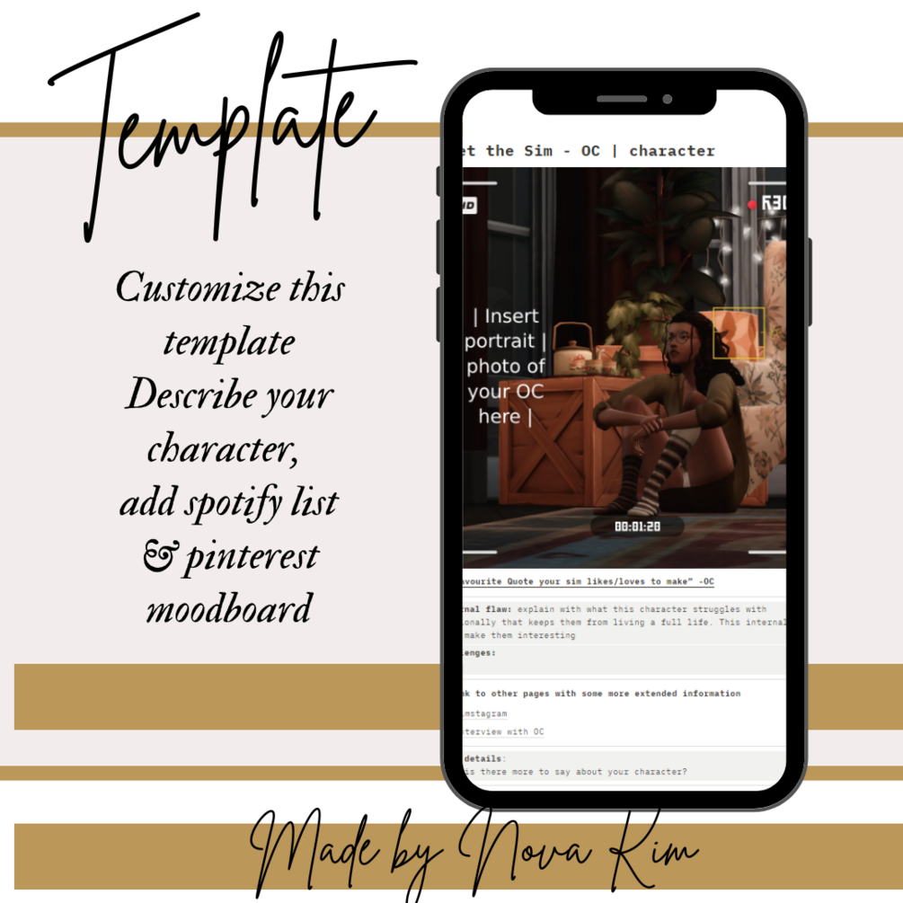 Sims/OC Biography Template