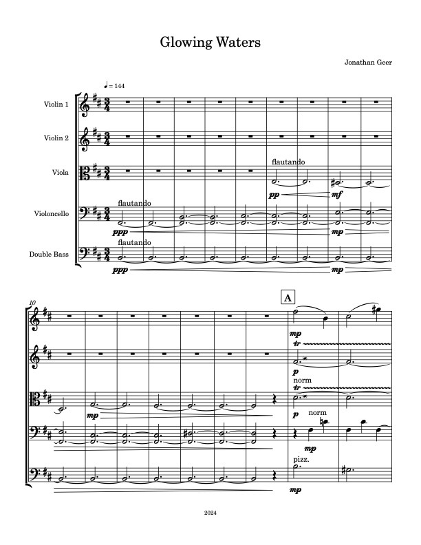 Glowing Waters - String Quintet