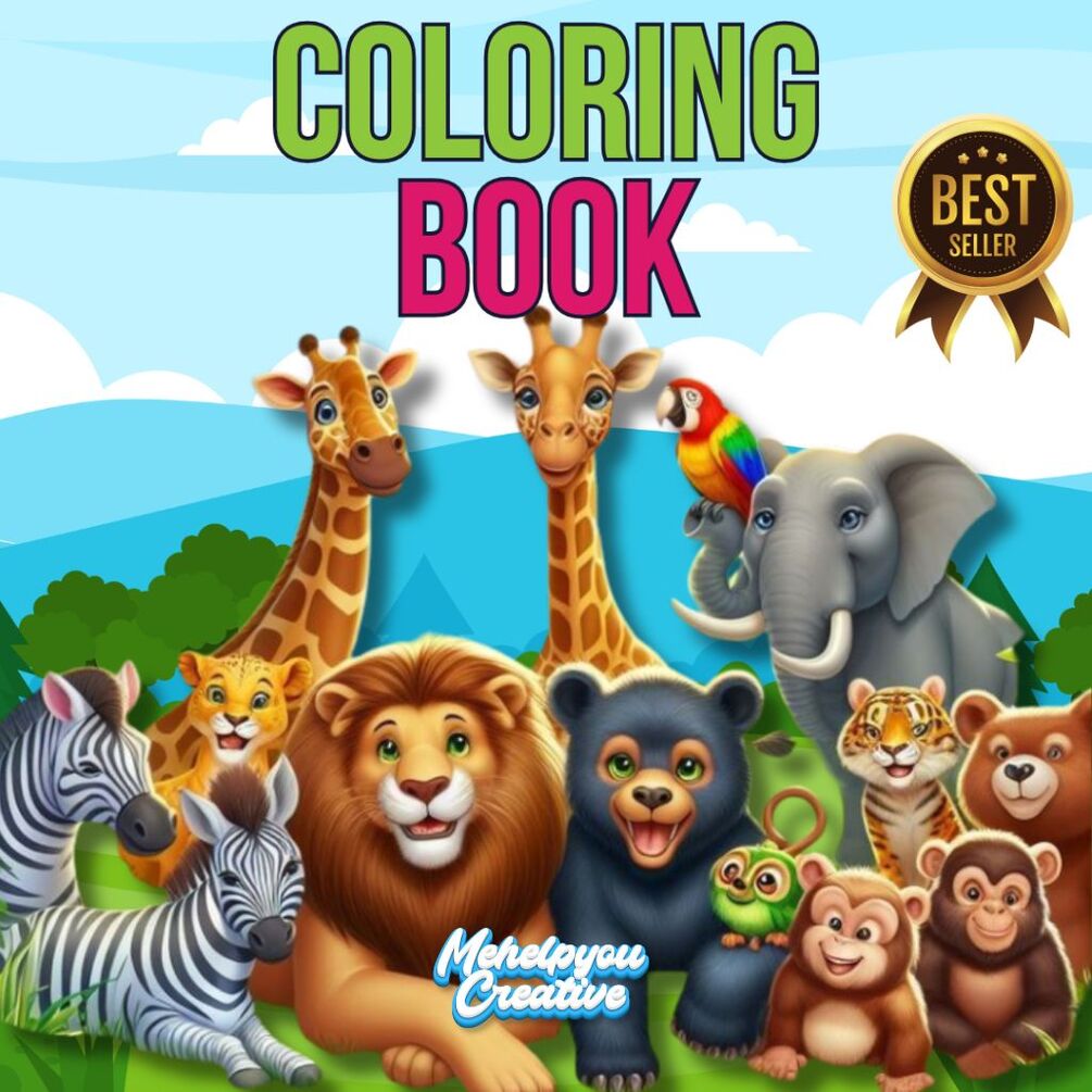"Color, Giggle, Repeat!" – The Cutest Animal Coloring Book for Kids Ages 3+