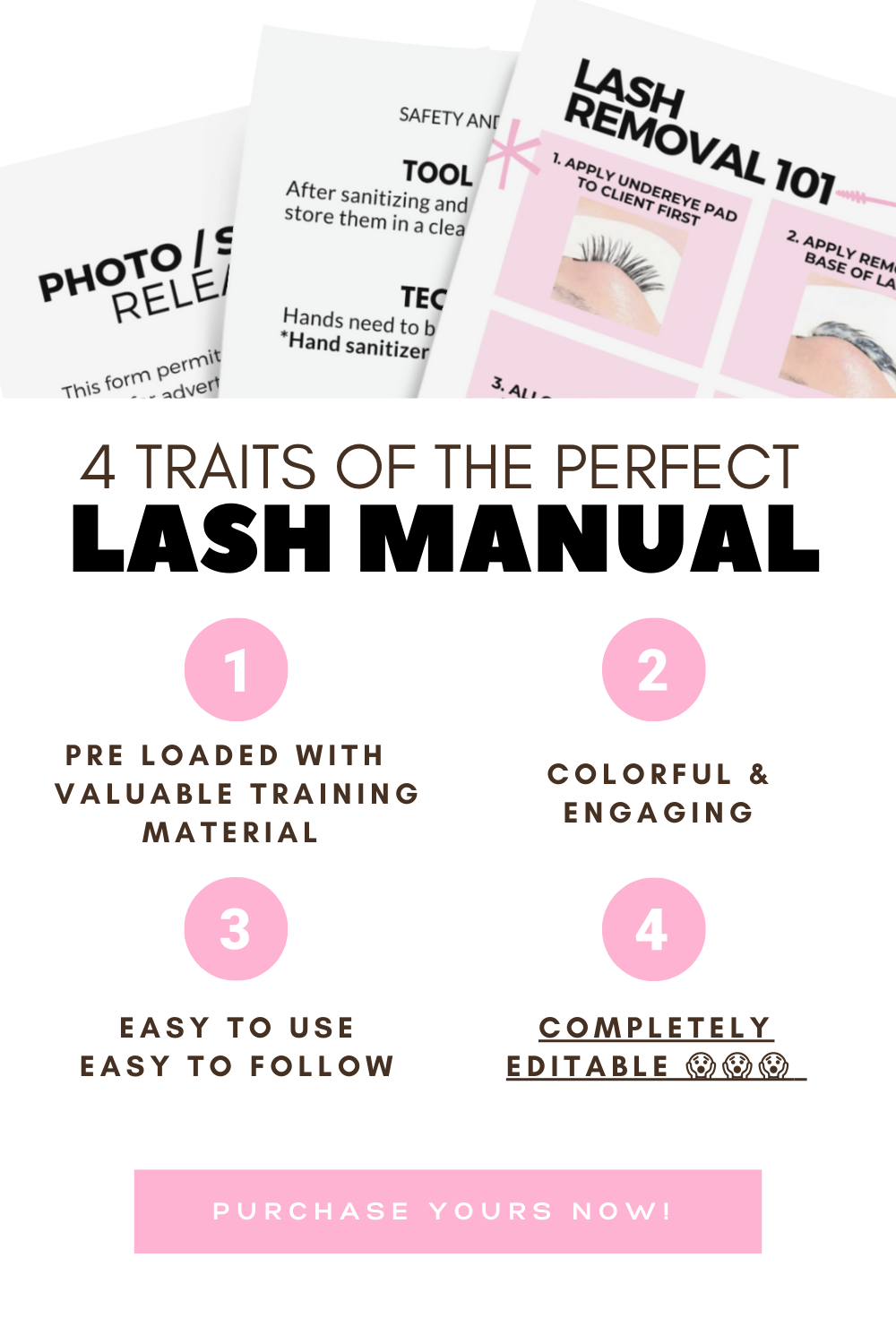 Fully Editable Eyelash Extensions Training Manual