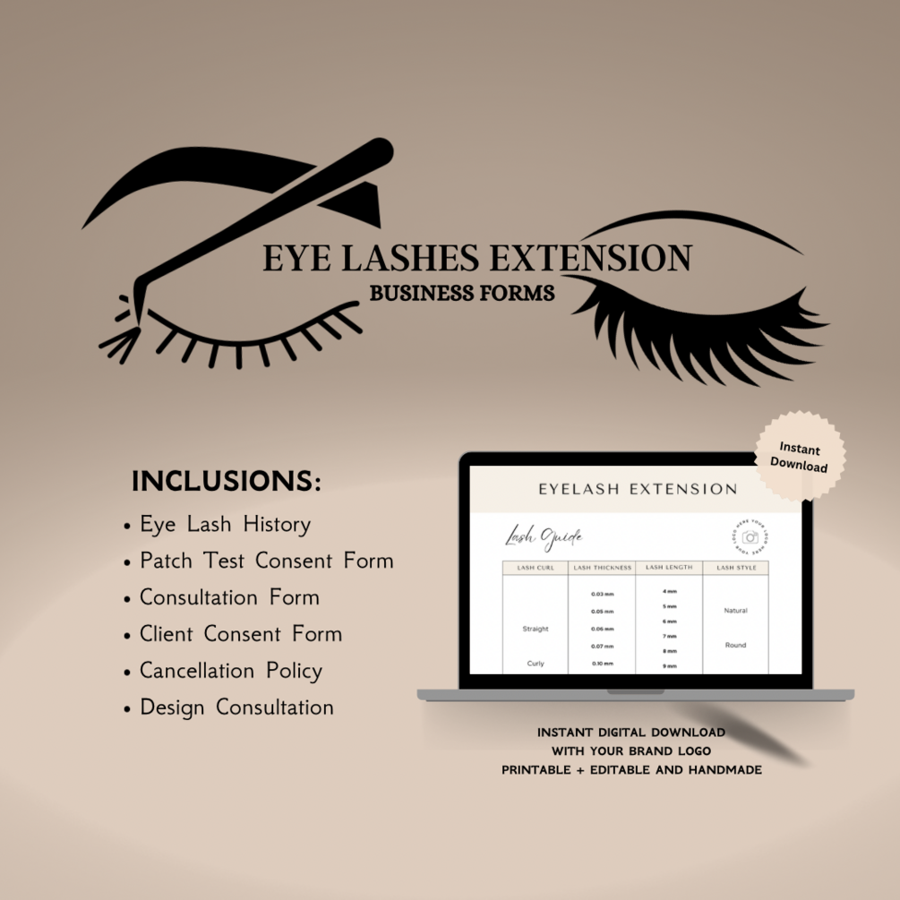 Eyelash Extension Business Forms - BUNDLE