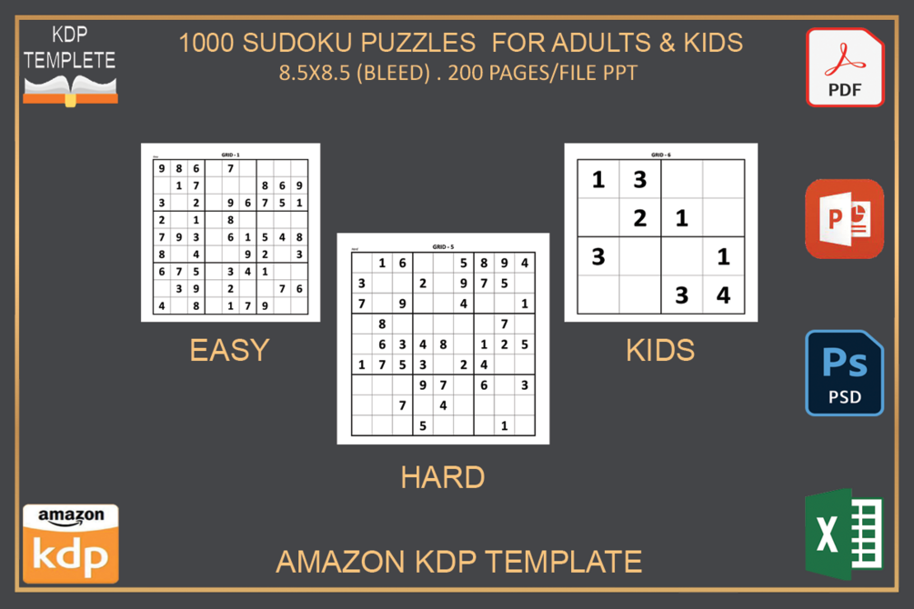 1000 Sudoku Puzzles for Adults & Kids
