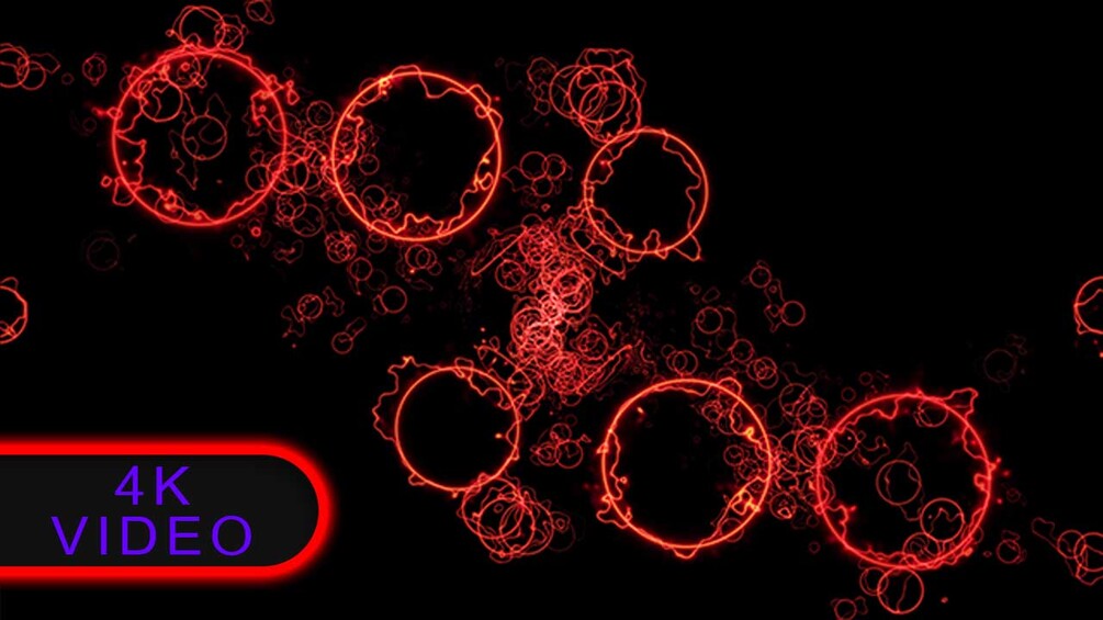 4K Neon Random Movement and Random Size Of Circles in Ultra HD Quality ...