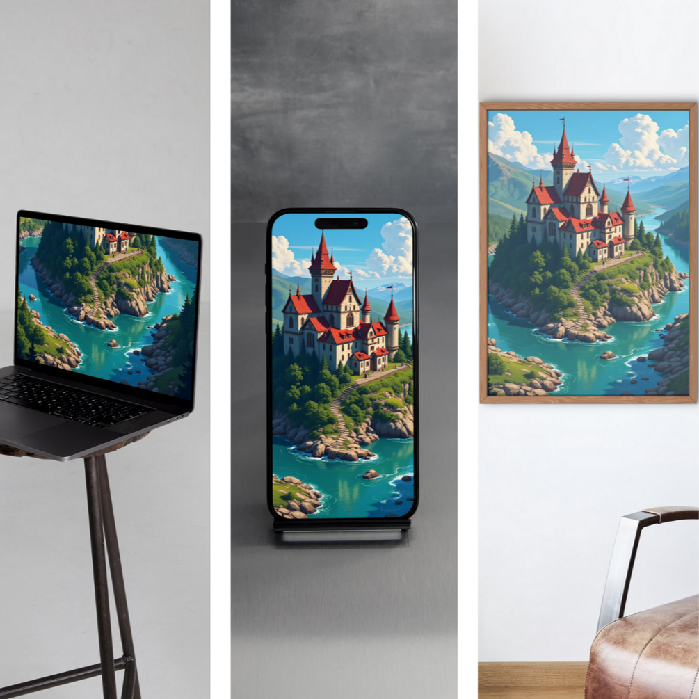 Castle of the River Realms – Fantasy Wallpaper Pack (Desktop, Mobile ...