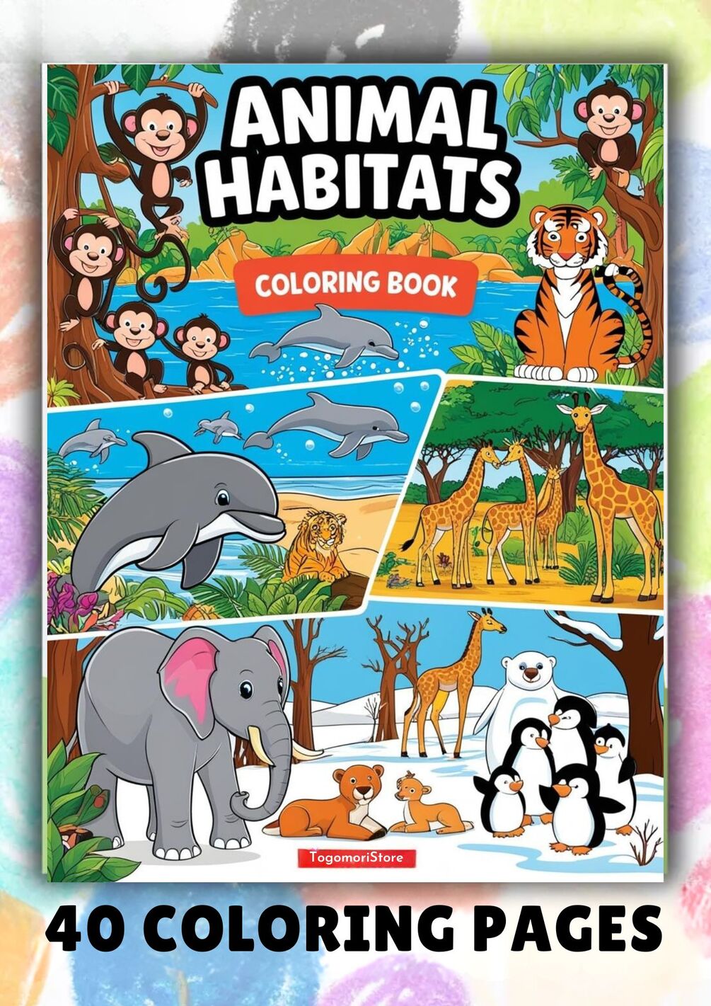 🎨 Animal Habitats Coloring Book for Kids – 40 Fun & Educational Pages