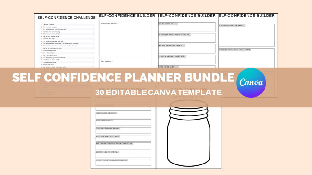 Editable 30-Page Self-Confidence Planner