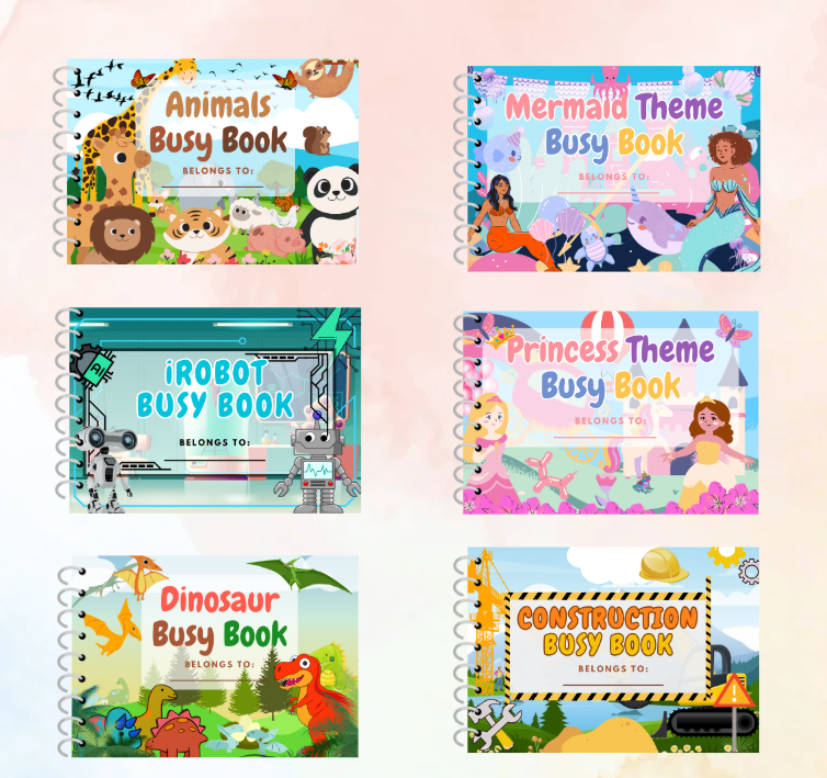 Busy Book Bundle for Kids – 6-In-1 Learning Fun