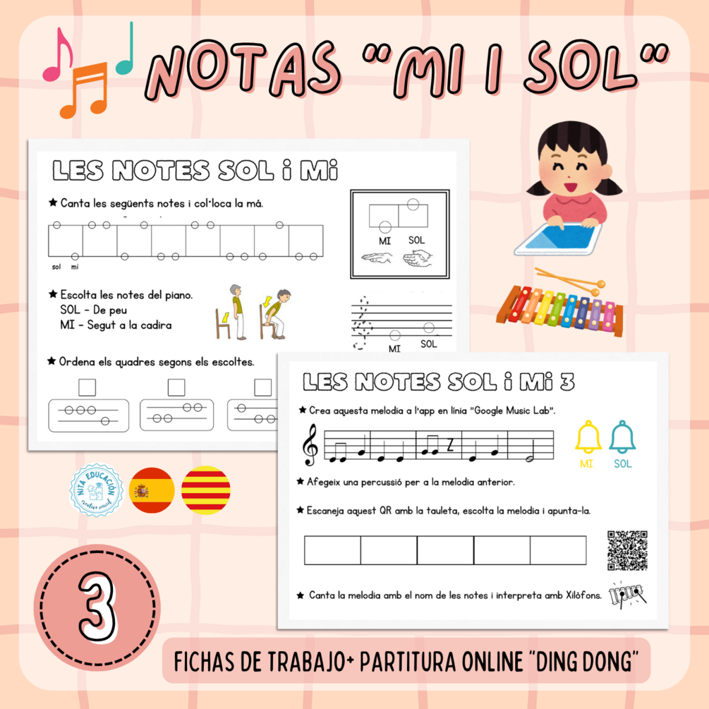 🎼 Notas MI y SOL - Fichas de trabajo 📝